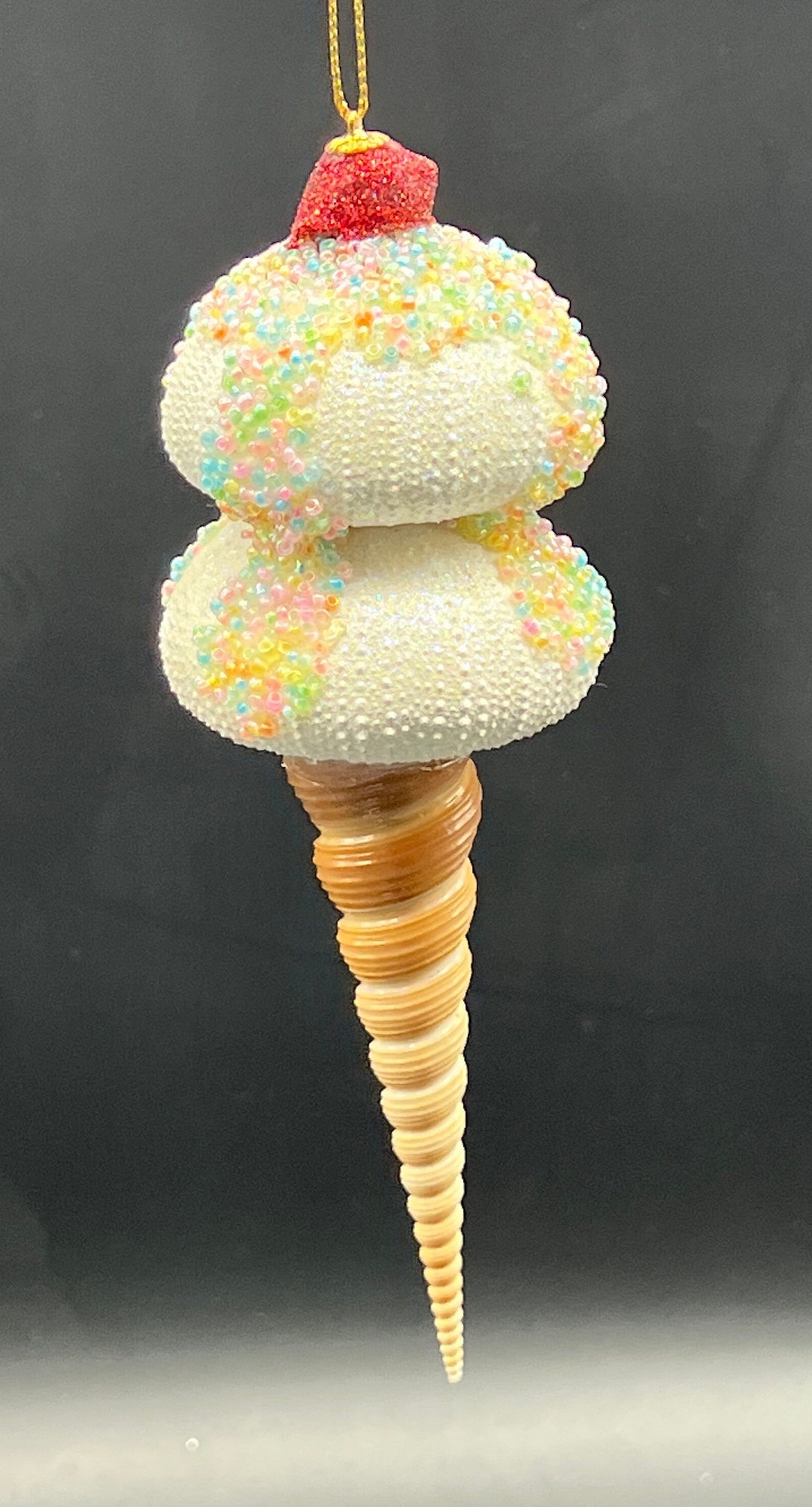 Seashell Sea Urchin Ice Cream Cone Ornament 7 - Etsy