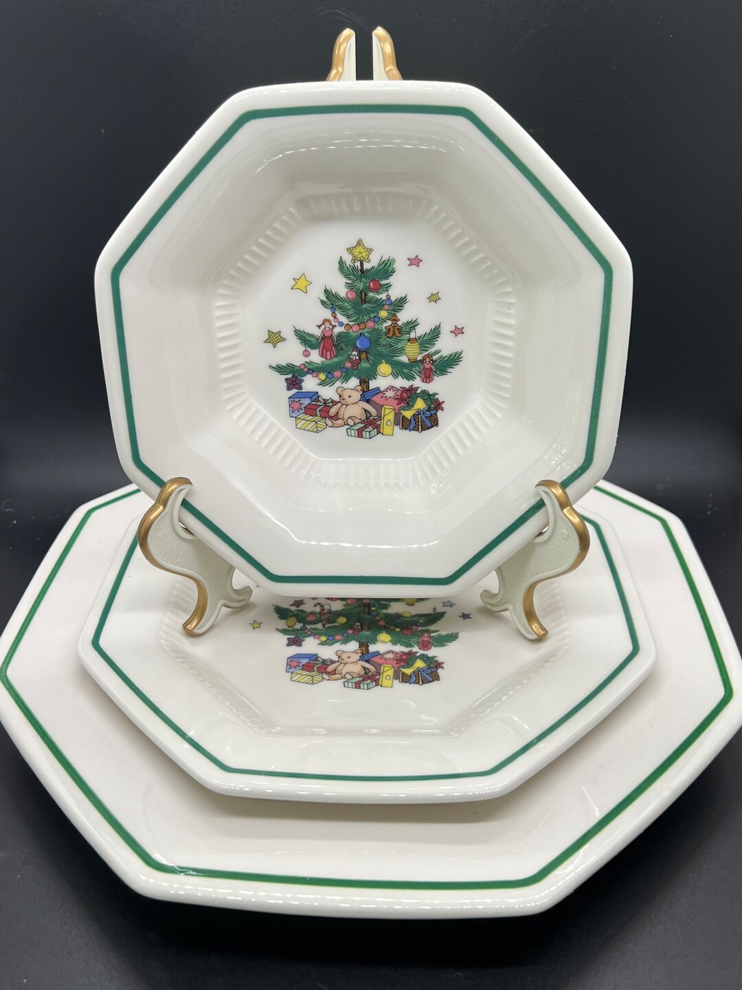 Nikko Christmastime 3 Piece Set - Dinner Plate, Salad Plate, and All ...