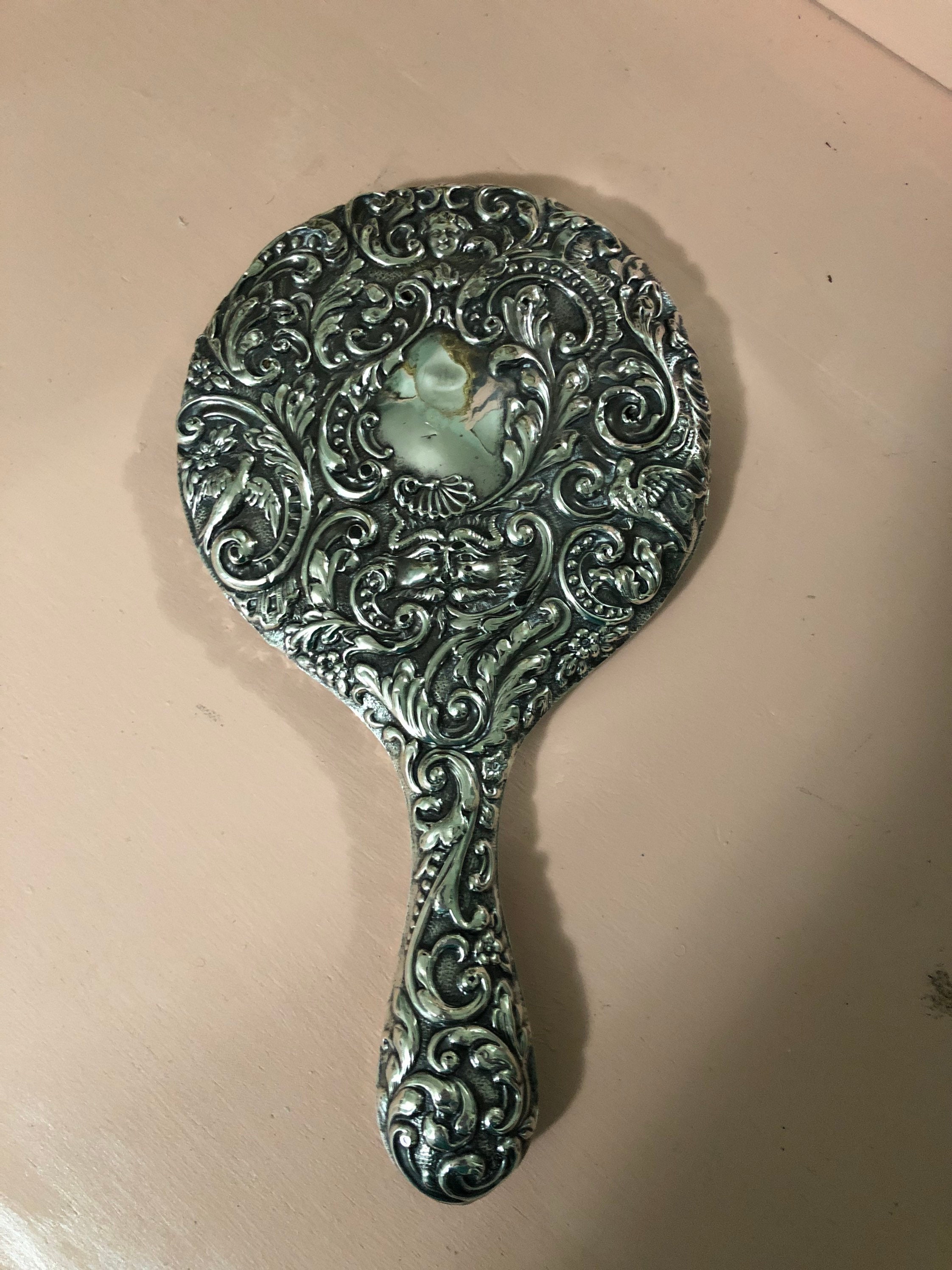 Gorham Sterling Silver Floral Repousse Edwardian Hand Mirror - Etsy.de