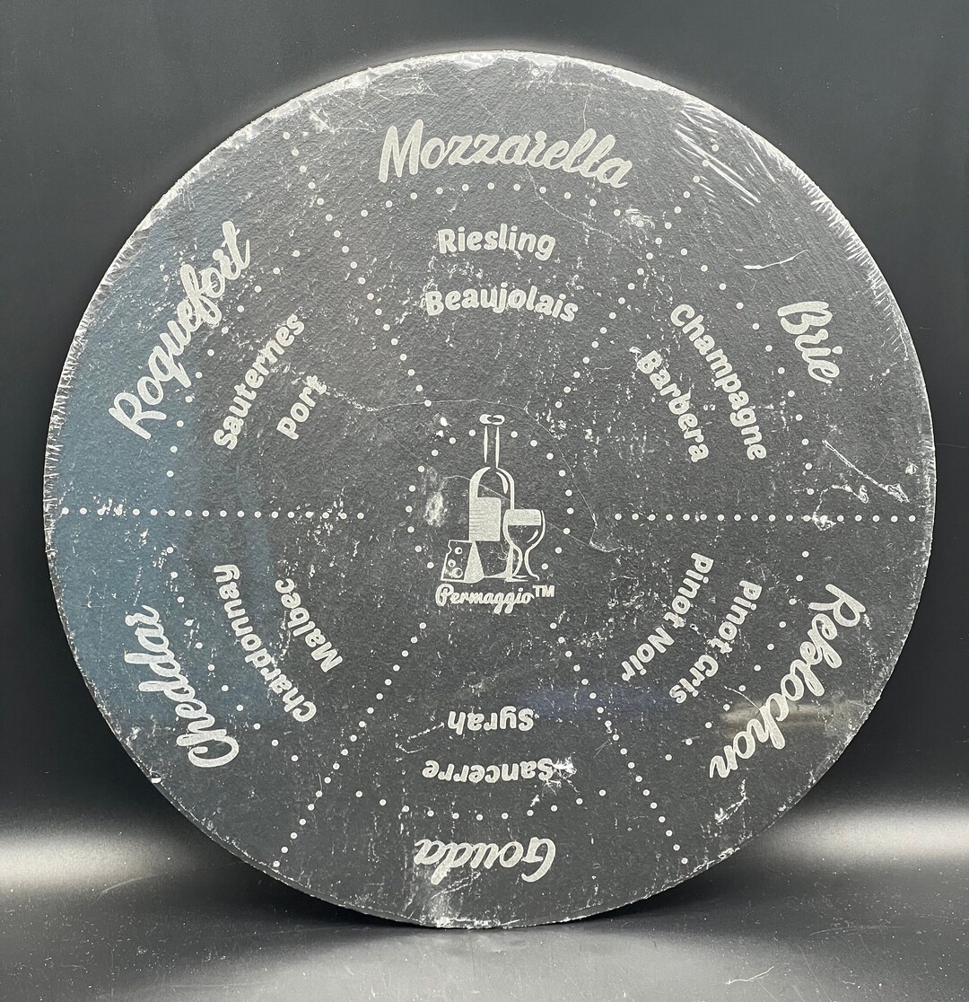 Slate Cheese Wheel Labeled Round Board Serving Platter 12 - Etsy