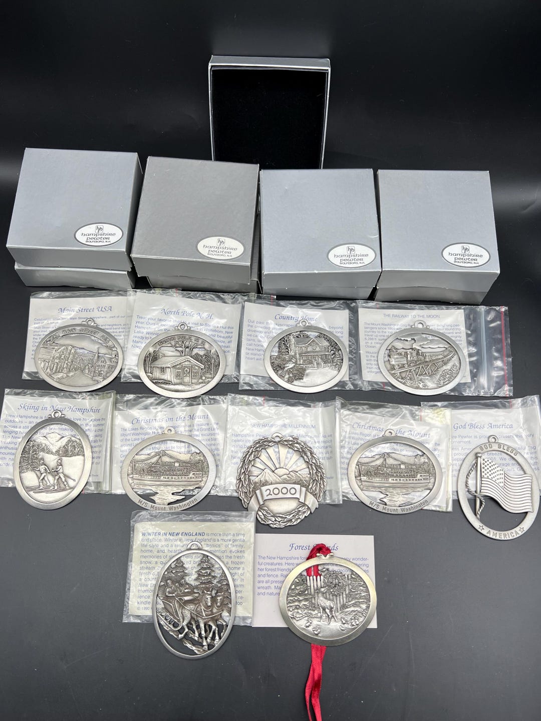 Vintage Hampshire Pewter Christmas Tree Ornaments - Your Choice- 13 ...