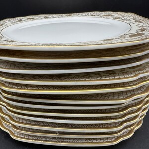 Gold Gilded Square Dessert Plates Salad Plates Beautiful 7.5 Gold Coast ...