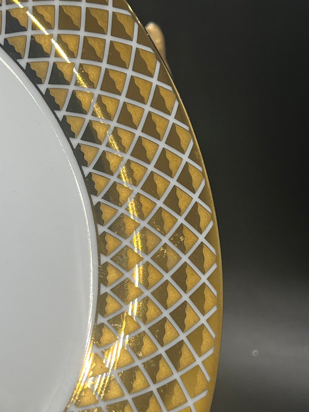 Lux Lattis Gold Metallic Salad Plate Ciroa - Etsy