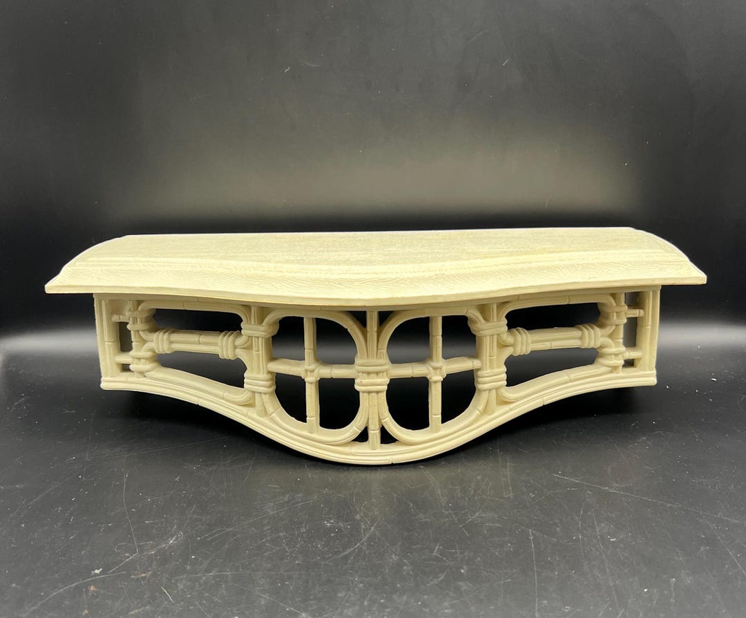 Vintage Homco Wall Shelf White Rattan Bamboo Wicker Plastic 3067 Retro ...