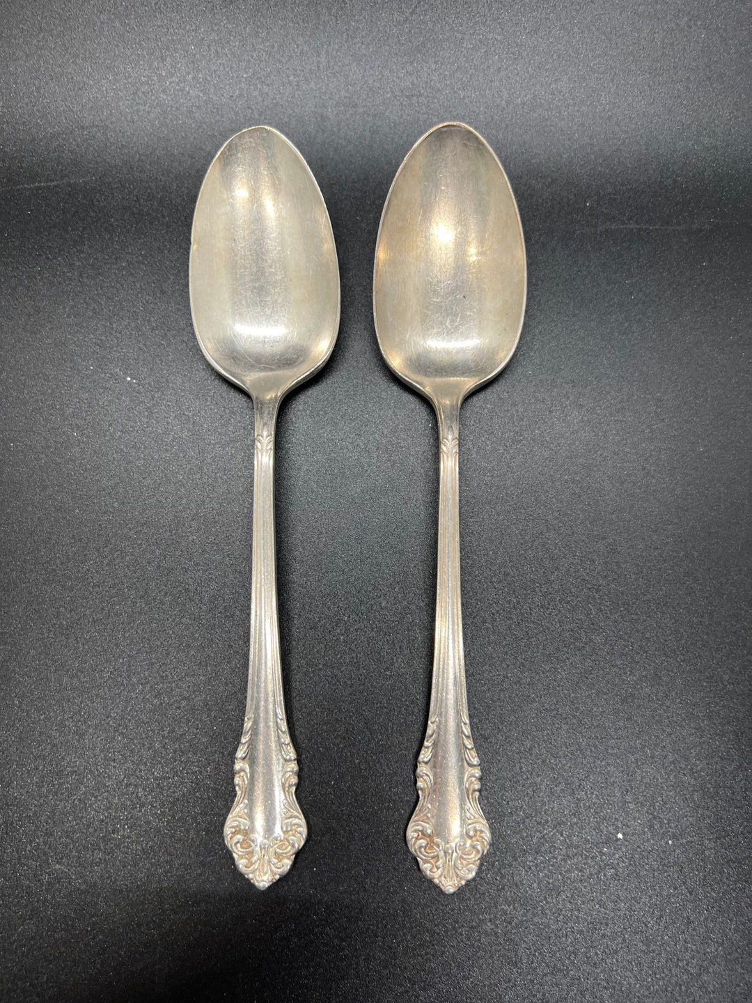 Two Antique Community Silver Triple Plus "avalon" Serving Spoons~1904 - Etsy