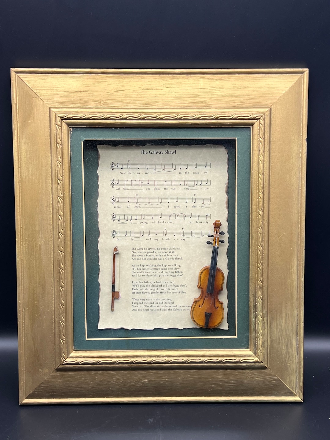 Violin Music Sheet Song Shadow Box 14.25” X 12.5” the Galway Shawl - Etsy