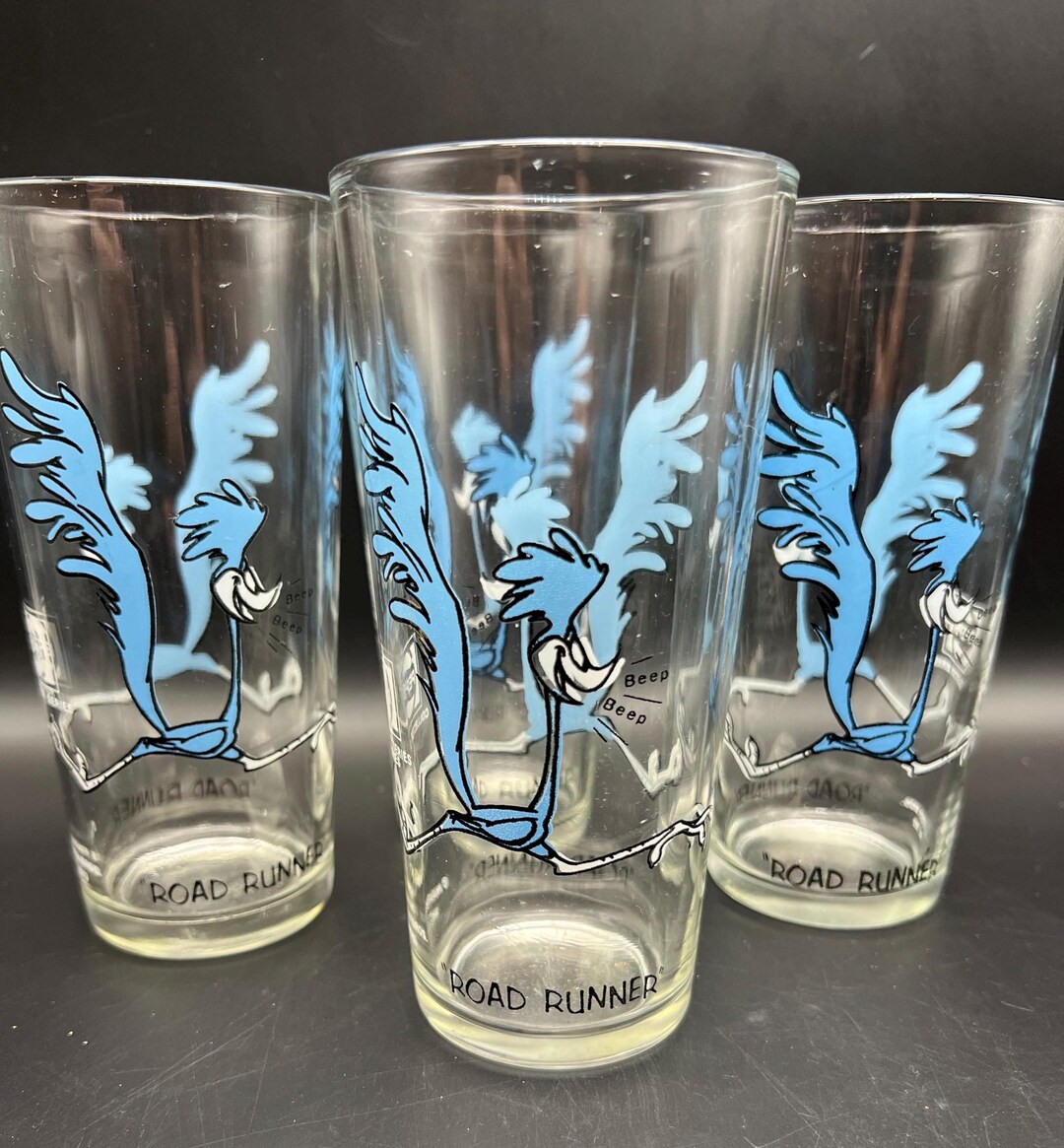 Four Road Runner 1973 Pepsi WB Warner Brothers Looney Tunes Tumbler ...