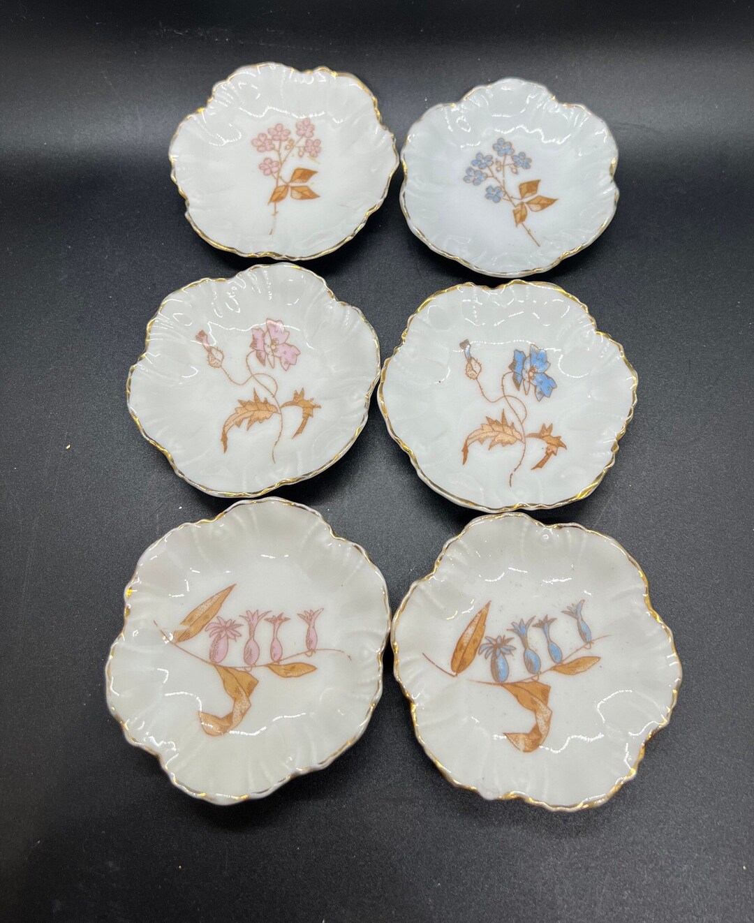 Six Limoges Butter Pats Dishes, Spoon Rest, Teabag, Mint, Trinket Dish ...