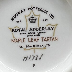 Royal Adderley UK Maple Leaf Tartan Tea Cup and Saucer - Etsy