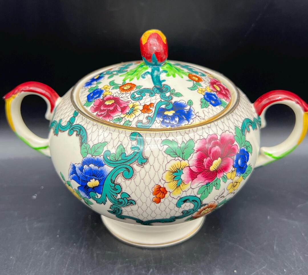 Victoria by ROYAL CAULDON Sugar Bowl and Lid Rare Hard to Find - Etsy
