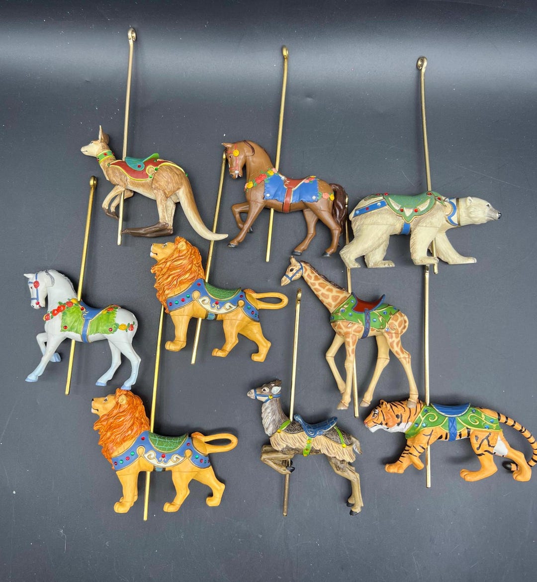 Hallmark Keepsake Carousel Ride Ornaments - Polar Bear, Giraffe, Horses ...