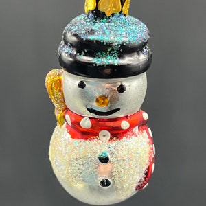 Vintage Mini Glass Snowman Christmas Ornament 2" - Etsy