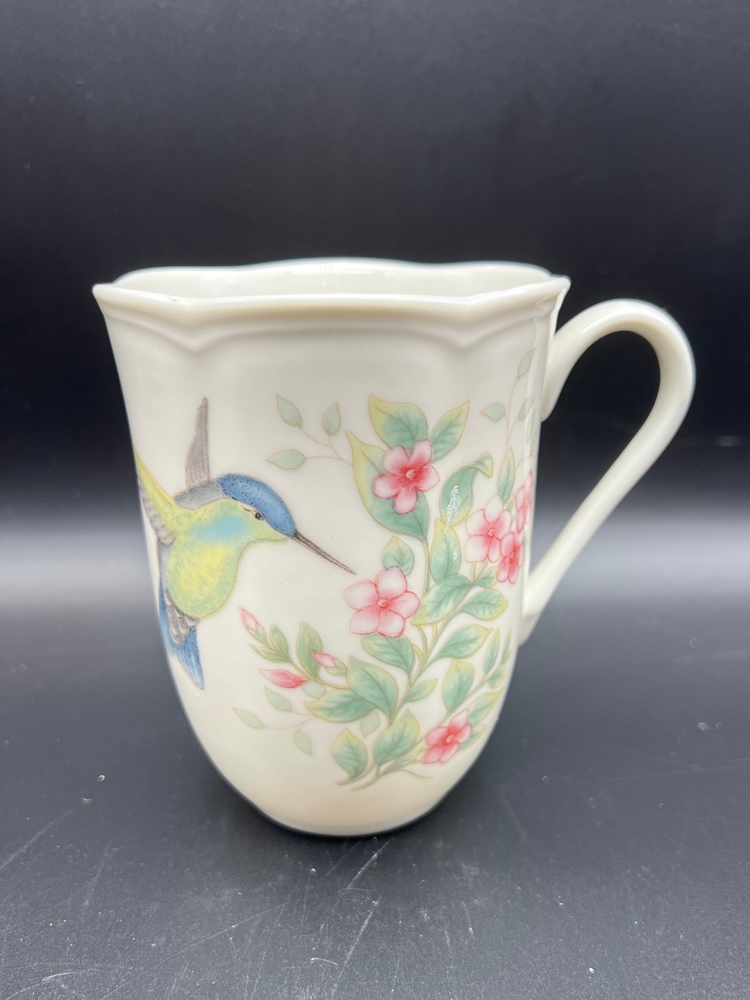 Lenox Butterfly Meadow Flutter Hummingbird Coffee Mug Cup White Blue ...
