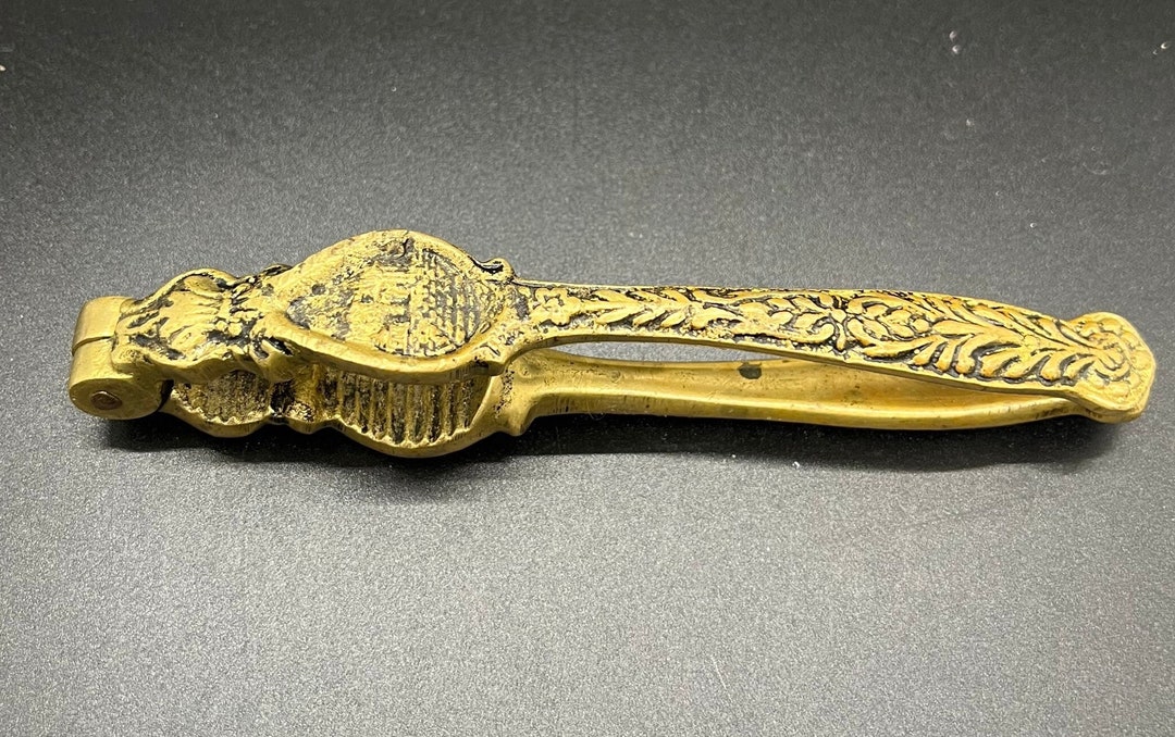 Antique Brass Ornate Nutcracker, Brass Embossed Floral Nutcracker ...