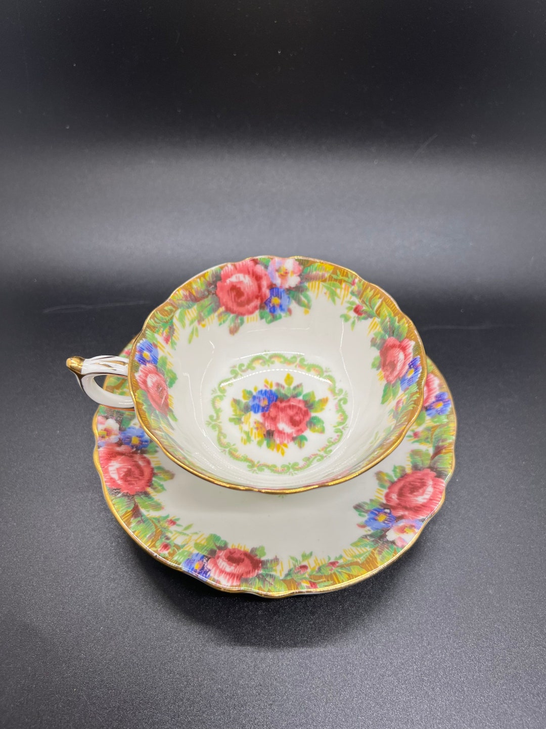 PARAGON Tapestry Rose Tea Cup and Saucer Double Stamp - Etsy