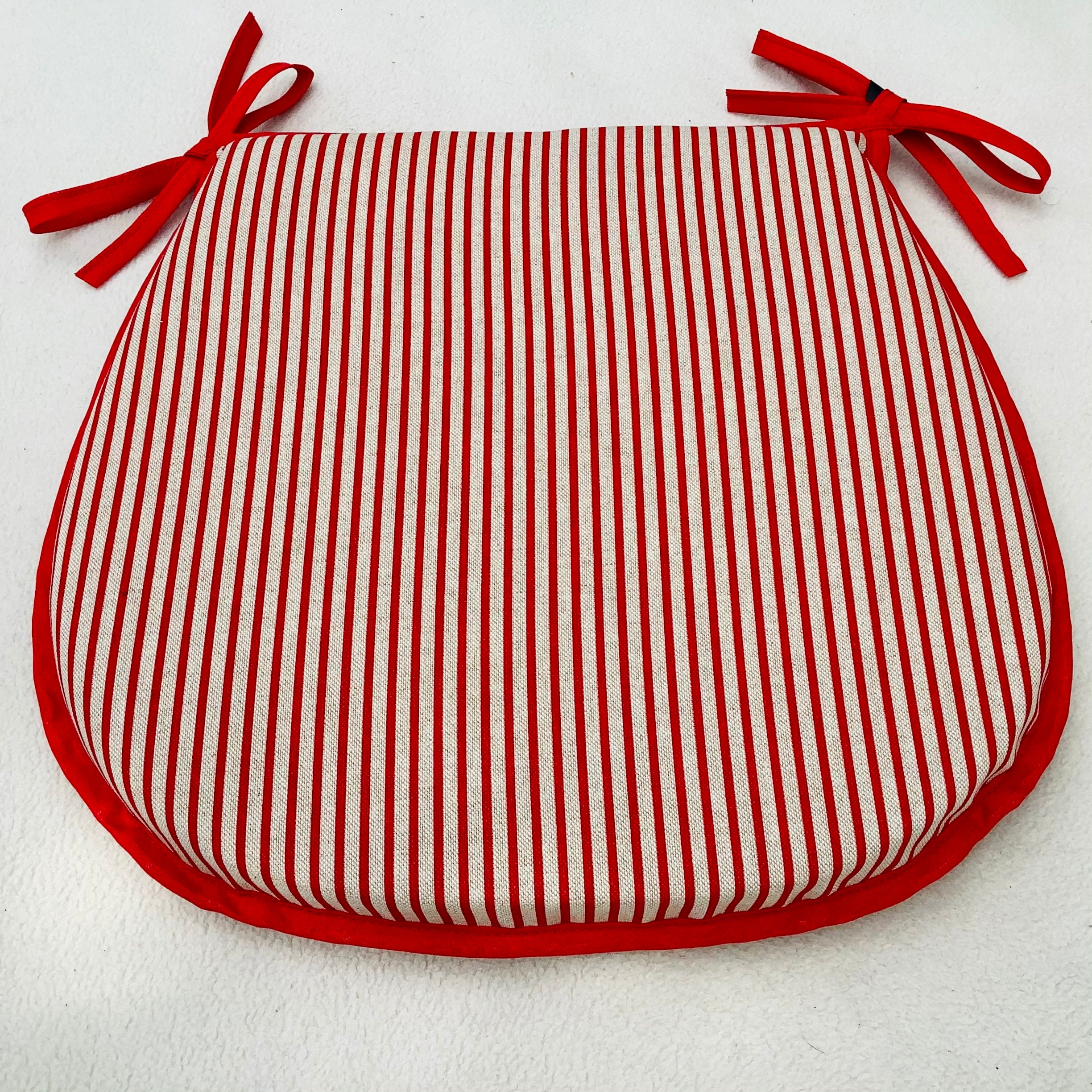 Red Ticking Stripe Chair Seat Pads to Fit Seats | Etsy UK