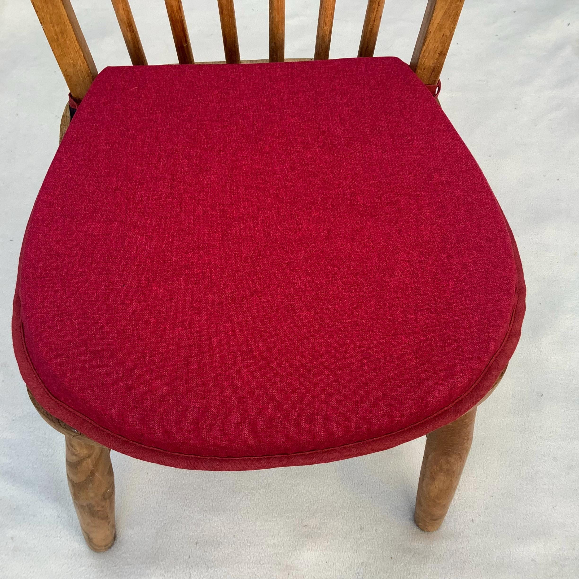 Plain Crimson Red Chair Seat Pads, for Smaller Sized Kitchen/dining ...