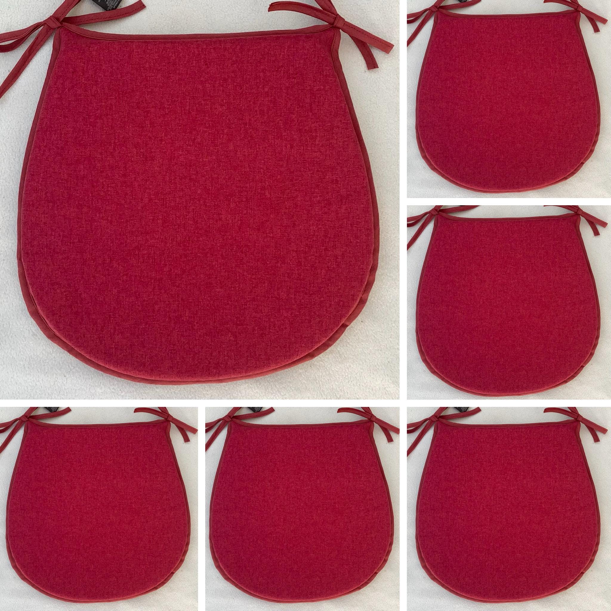 Plain Crimson Red Chair Seat Pads, for Smaller Sized Kitchen/dining ...