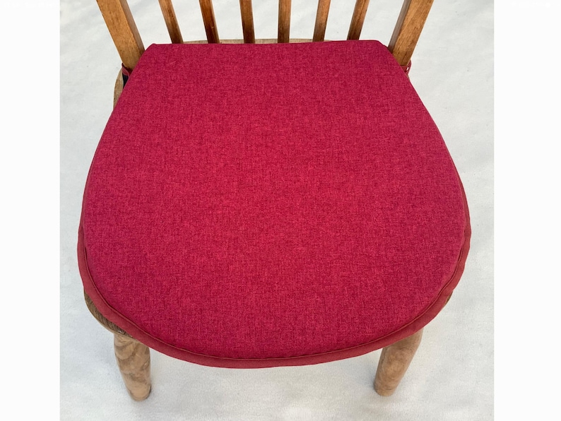 Plain Crimson Red Chair Seat Pads, for Smaller Sized Kitchen/dining ...