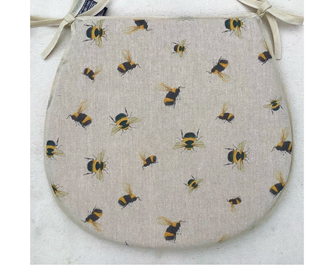 Bumble Bee Print Chair Seat Pads, for Smaller Sized Kitchen / Dining ...