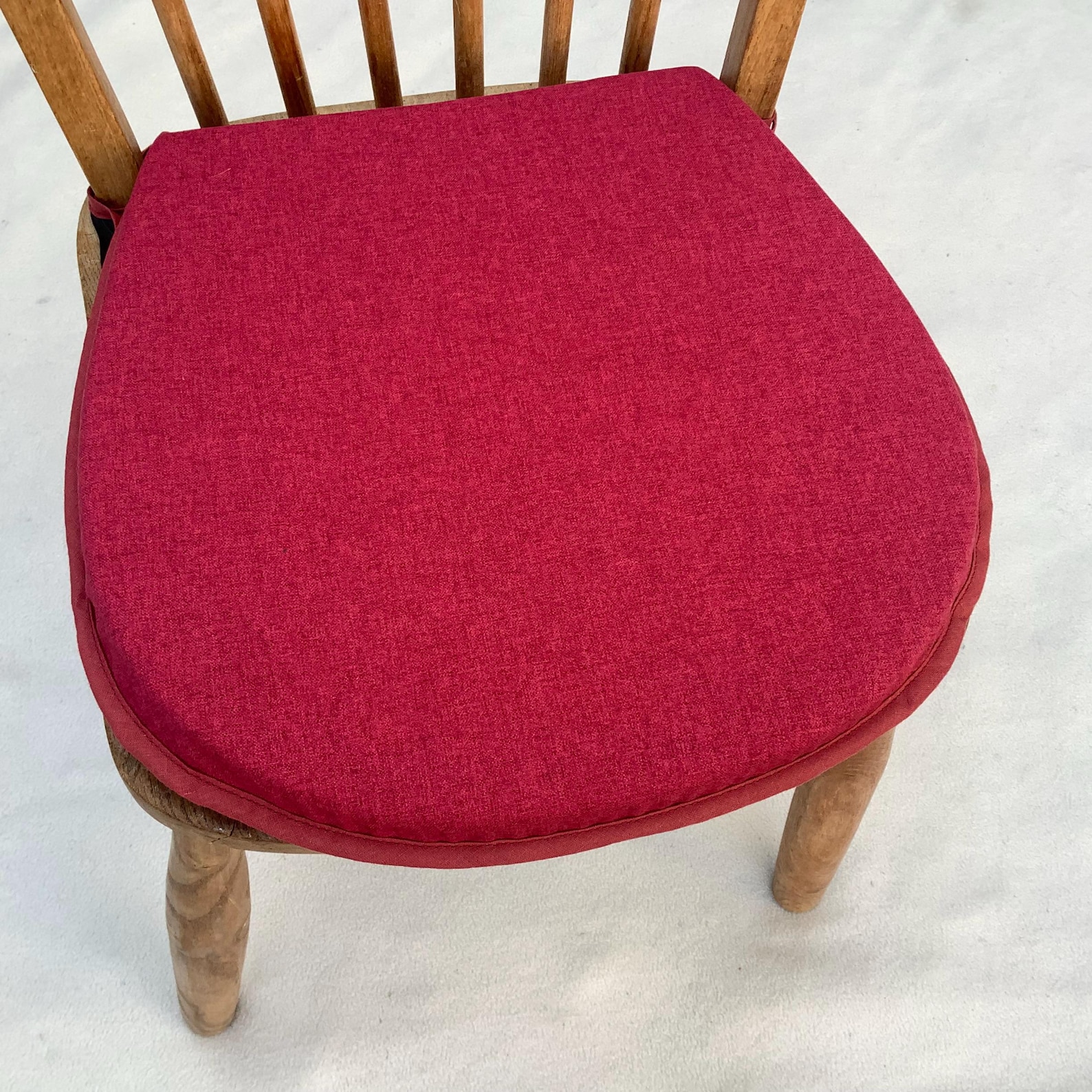 Plain Crimson Red Chair Seat Pads, for Smaller Sized Kitchen/dining ...