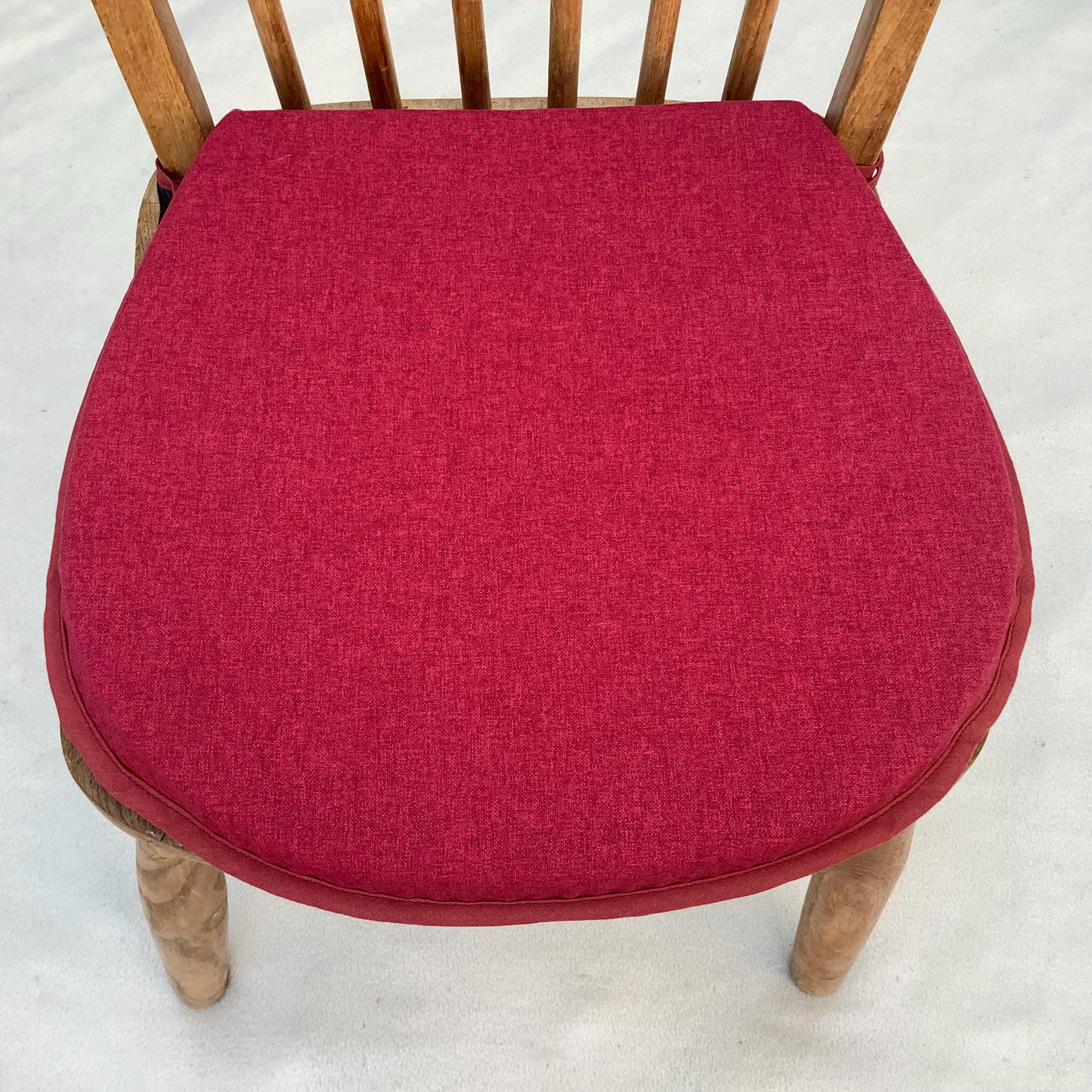 Plain Crimson Red Chair Seat Pads, for Smaller Sized Kitchen/dining ...