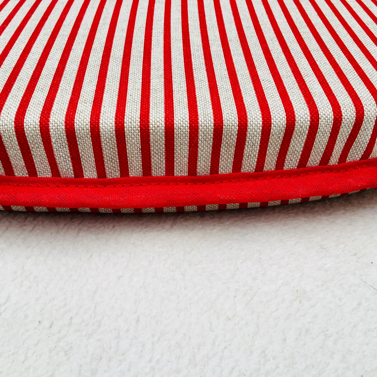 Red Ticking Stripe Chair Seat Pads to Fit Seats | Etsy UK