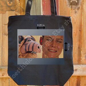 Canvas Tote Bag, Alien, Alf, Reusable, Handbag, Sci-fi, Classic Monster ...