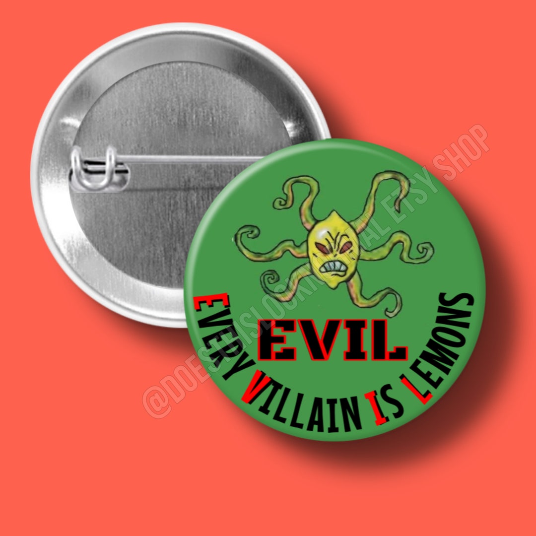 Pinback Button, 1.25in, EVIL, Villains, Team Member, Cartoon, Comic ...