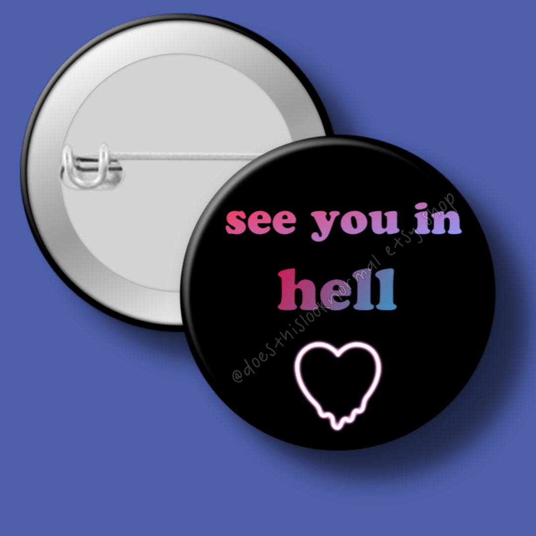 Pinback Button 1.25in Hell Devil Satan Neon Lights - Etsy