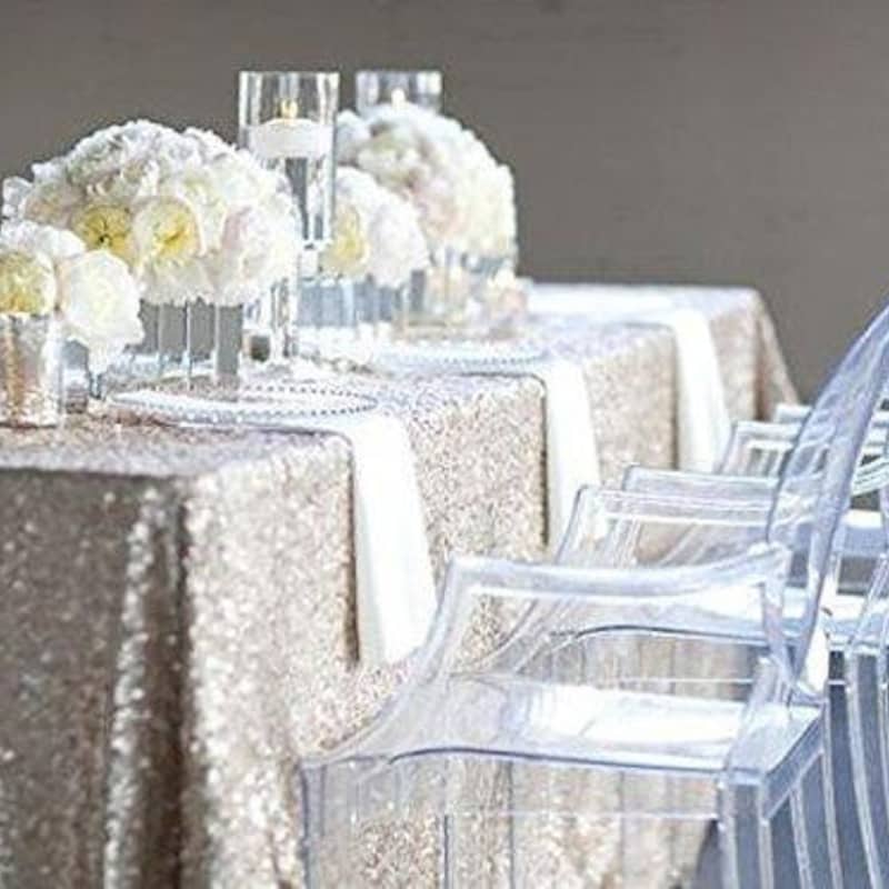 Silver Sequin Linen - Etsy