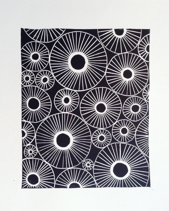 Daisy Hand Printed Linocut Art Print | Etsy