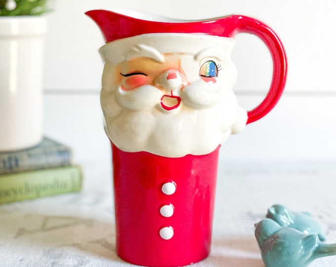 Vintage 1960s Holt-howard Santa Pitcher Mid Century Winking Santa ...