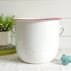 Vintage White Enamel Slop Bucket; White & Red Waste Pail; Enamelware ...