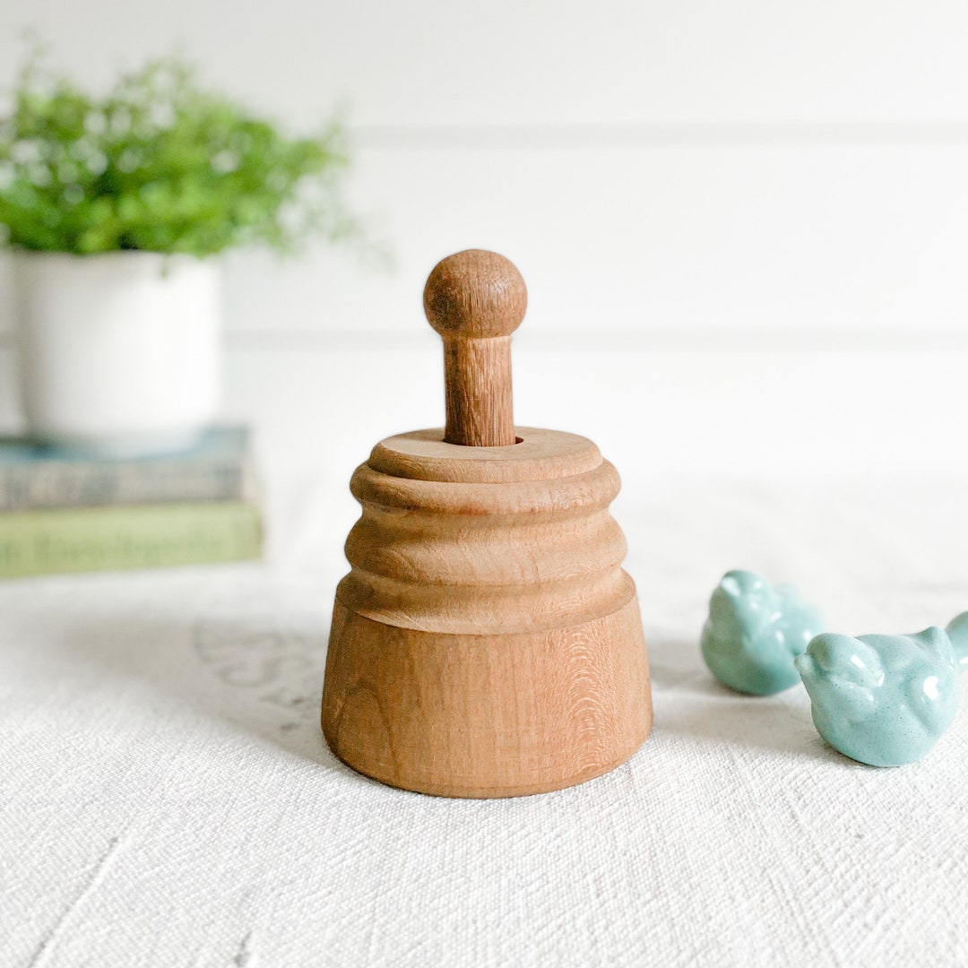 Antique Wooden Butter Mold Primitive Cow Pattern Wood Butter Press ...