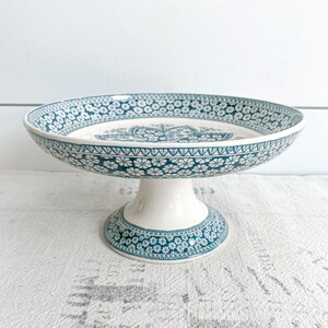 Antique Copeland Blue Transferware Compote Dish; English Ironstone ...