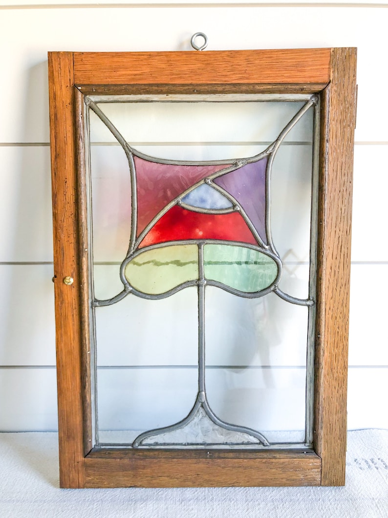 Set Of Antique Stained Glass Cabinet Doors Stained Glass Etsy