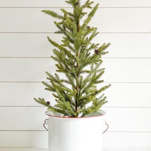 Vintage White Enamel Slop Bucket; White & Red Waste Pail; Enamelware ...