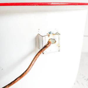 Vintage White Enamel Slop Bucket; White & Red Waste Pail; Enamelware ...