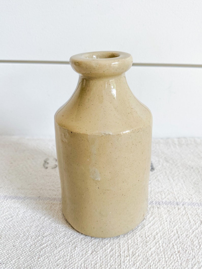 Antique Stoneware Ink Bottle Cream Stoneware Ink Pot Antique - Etsy