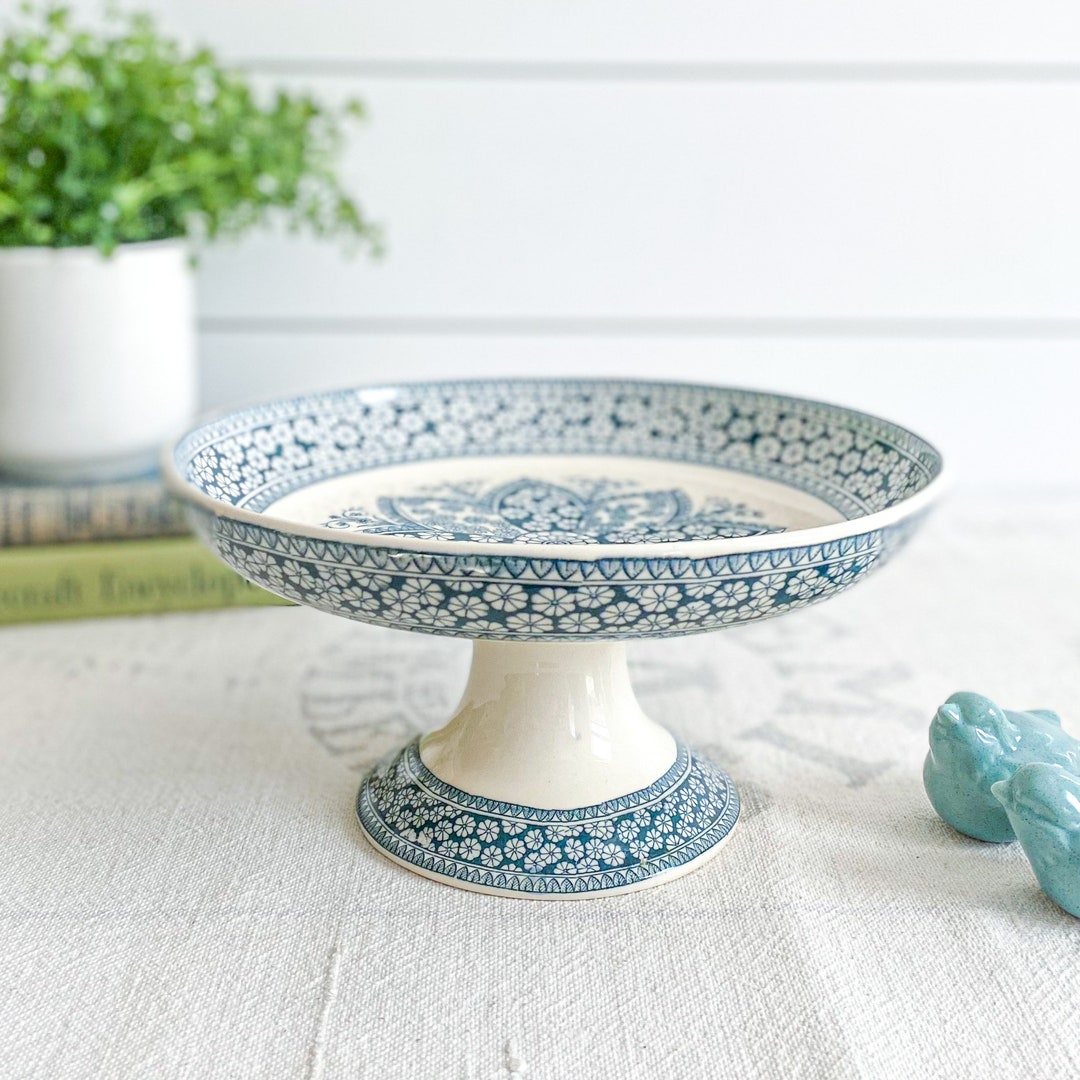 Antique Copeland Blue Transferware Compote Dish; English Ironstone ...