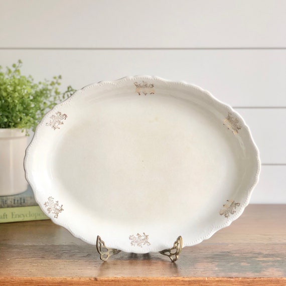 Antique White Ironstone Platter Knowles Taylor and Knowles - Etsy