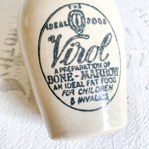 Large Virol Bone Marrow Antique English Advertising Pot; Stoneware ...