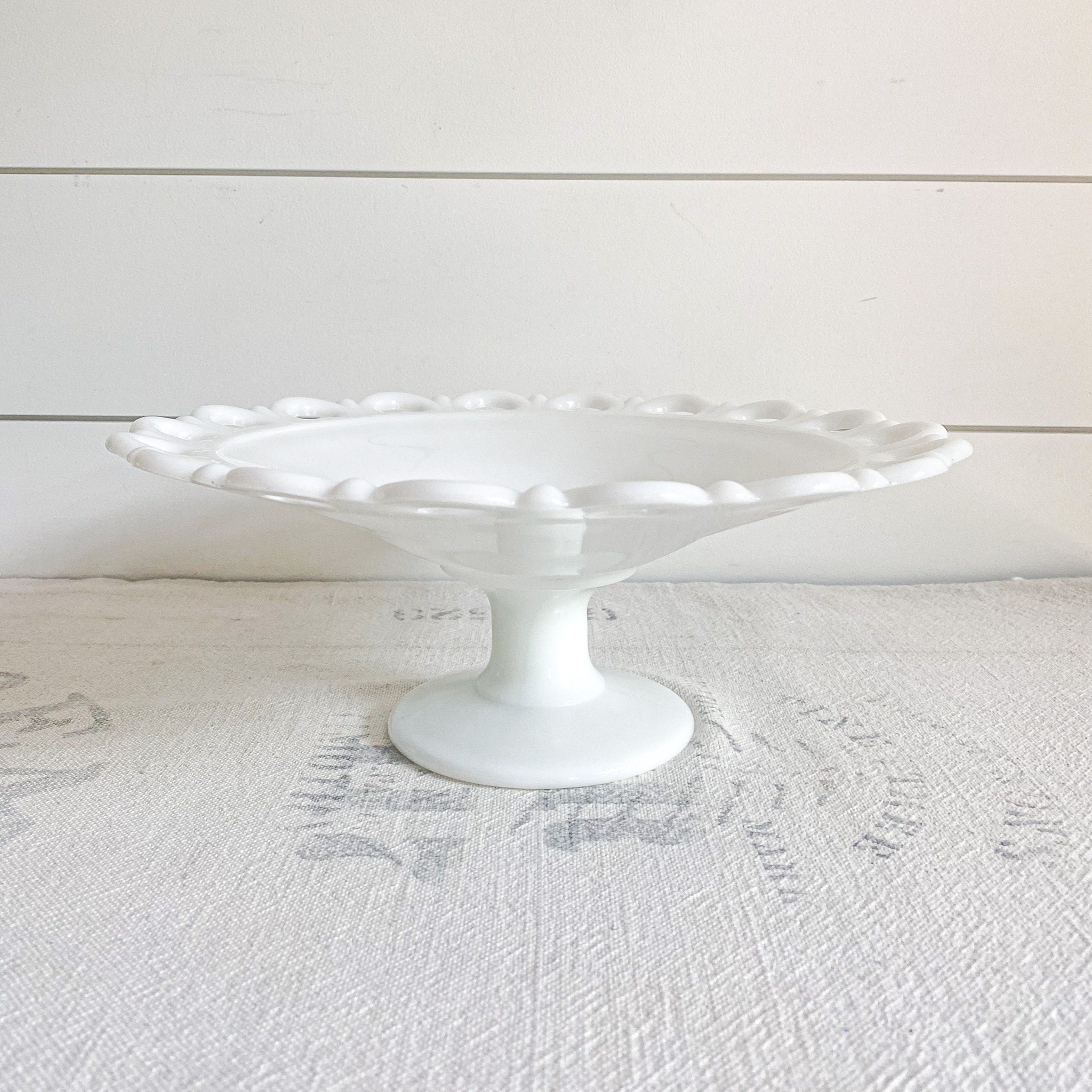 Vintage Milk Glass Open Lace-edge Compote White Glass - Etsy