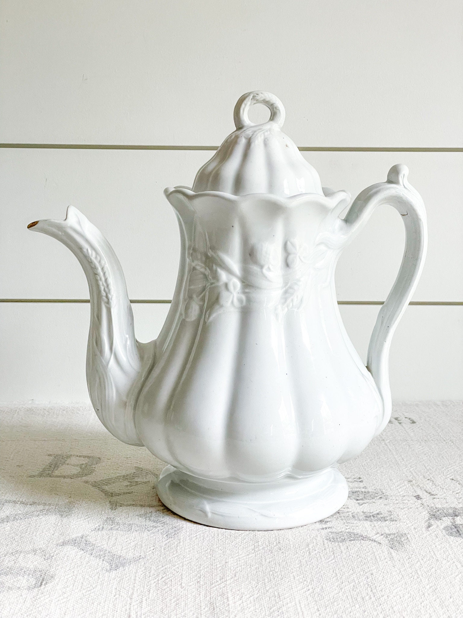 Antique Ironstone Teapot; Taylor Brothers "pearl" Pattern White ...