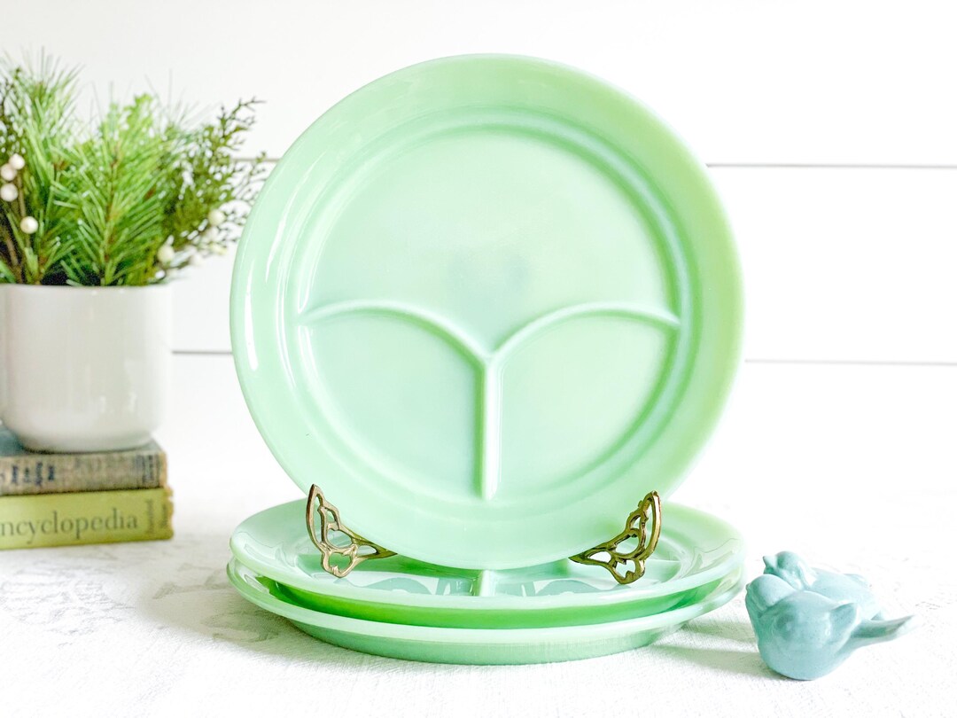 Vintage Set Fire King Jadeite Restaurant Ware Grill Plates; Jadite Mint ...
