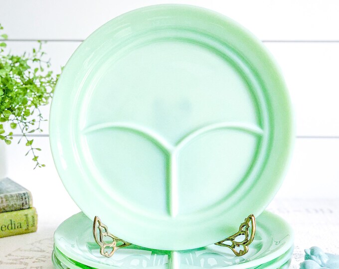Vintage Set Fire King Jadeite Restaurant Ware Grill Plates; Jadite Mint ...