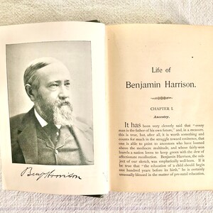 RARE Antique Book - "lives of Gen. Benjamin Harrison and Whitelaw Reid ...