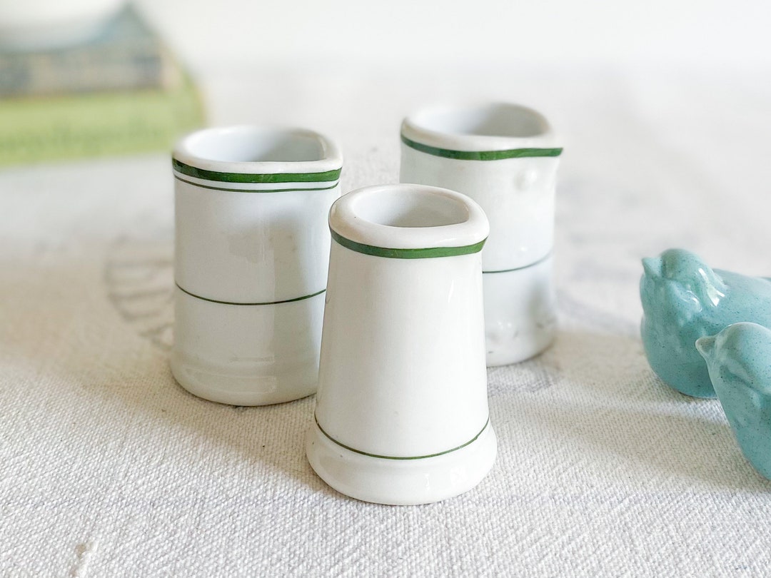 Vintage Set of Restaurant Ware Creamers; Chunky White Ironstone ...