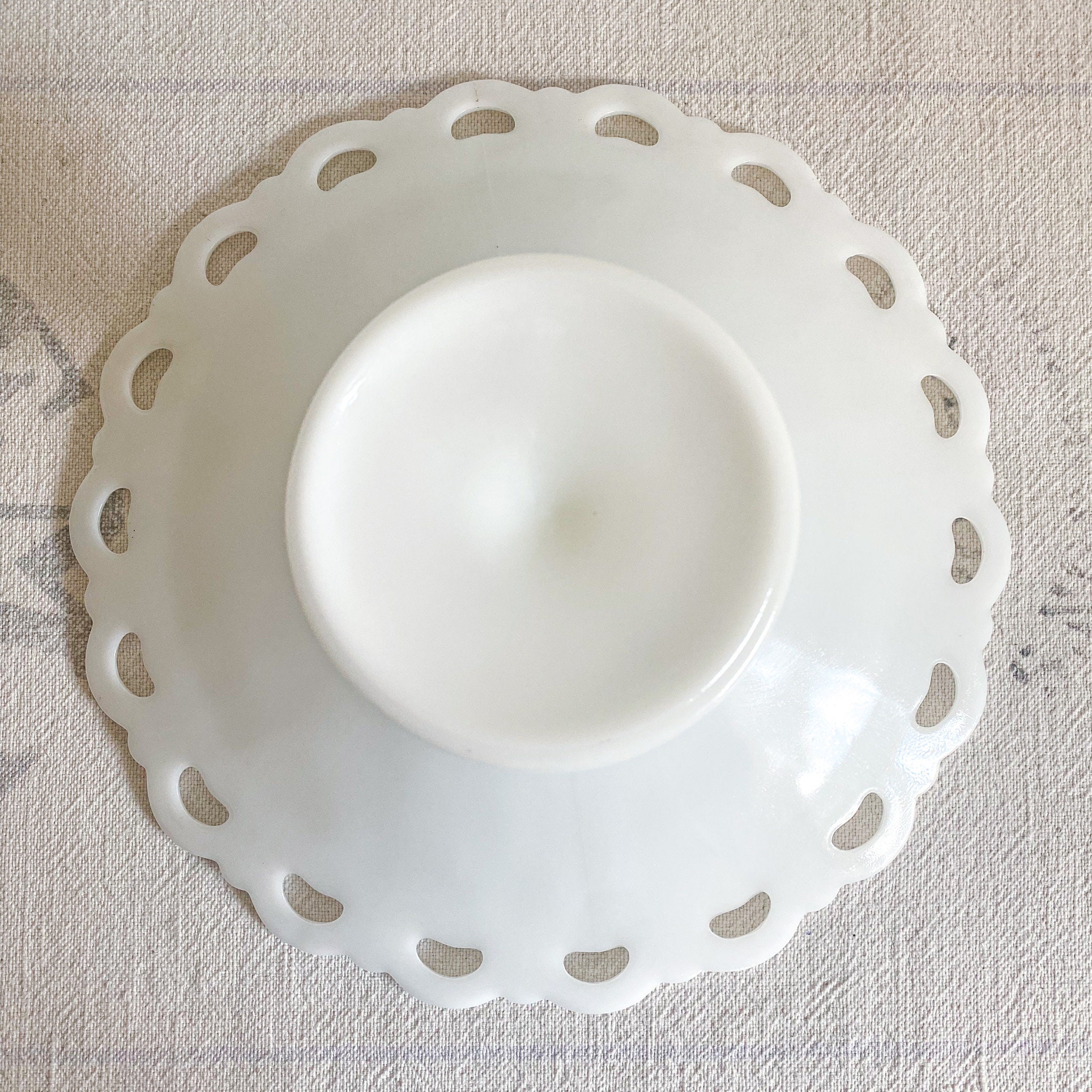 Vintage Milk Glass Open Lace-edge Compote White Glass - Etsy